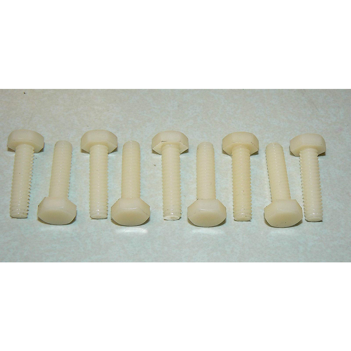 1/4"-20 X 1"Nylon Hex Cap Screws - Fully Threaded - Lot of 50 Pcs.