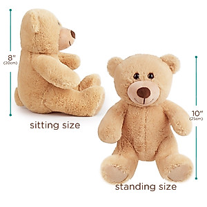 BenBen Teddy Bear Stuffed Animals, 8 inch Teddy Bear Bulk, 2 Pack Baby Bear Plush Toy for Baby Shower Decoration, Gift for Boys Girls, Girlfriend, Birthday