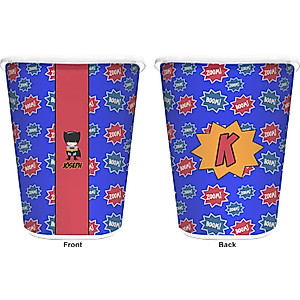 RNK Shops Personalized Superhero Waste Basket - Double Sided (White)