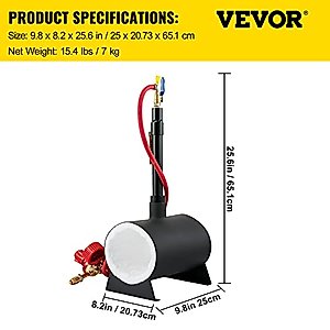 VEVOR Propane Knife Forge, Farrier Furnace with Single Burner, Portable Oval Metal Forge with an Open Structure, Large Capacity, for Blacksmithing, Knife Making, Forging Tools and Equipment