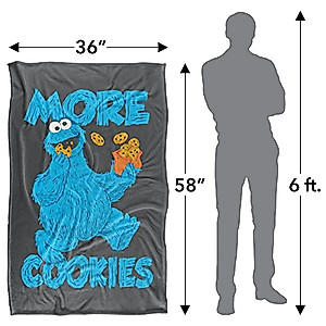 Sesame Street More Cookies Officially Licensed Silky Touch Super Soft Throw Blanket 36" x 58"