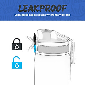 Ion8 Pod Leak Proof BPA Free Kids Water Bottle, 350ml (12 oz), Frosted Navy (B074W4BDG4)