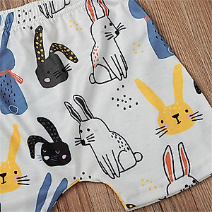 Toddler Baby Boy Girl Easter Shirt Top ＋Bunny Pants Unisex Summer Clothes Outfit Sets 2Pcs