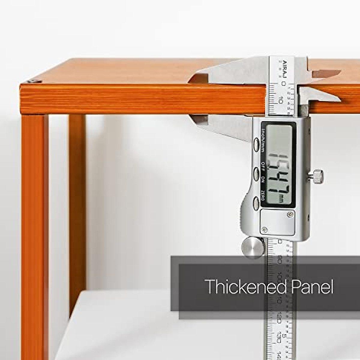 MoNiBloom 4 Tier Bookcase with 3 Drawers, Bamboo Freestanding Ventilated Display Shelf Storage Organizer Cabinet for Bedroom Living Room Office Décor, Brown