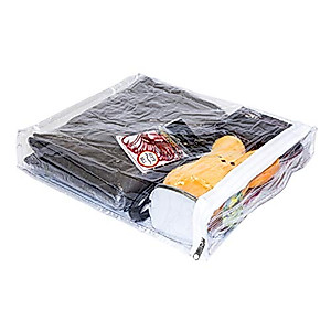 Clear Vinyl Zippered Storage Bags 9.5 x 11.5 x 2 Inch 10-Pack with Handle