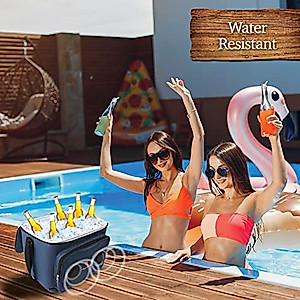 Margaritaville Cooler Bluetooth Speaker, Wireless & Portable Speaker with Ice Chest, 12 Can & Bottle Capacity, 33 Foot Range & 5 Hours of Playtime, Navy