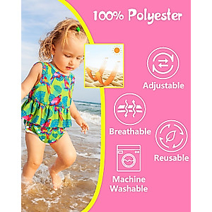 Babygoal Reusable Baby Girl Swim Diapers 3 Pack - Adjustable Washable for 0-8 Months Infants - Ideal for Swimming Lessons - Flower Design