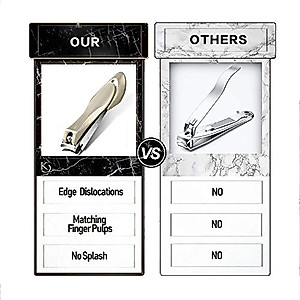 Nail Clippers for Thick Nails-Stainless Steel Nail Cutter with Catcher, No Splash Nail Clippers with Nail File, Sharp and Durable Nail Clipper, for Men and Women, Kids and Seniors,Bionic Design