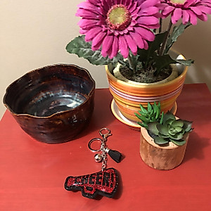 Popfizzy Bling Cheer Keychain for Girls and Women, Rhinestone Cheer Bag Charm, Cheerleader Gifts, Cheerleading Megaphone Backpack Key Chain