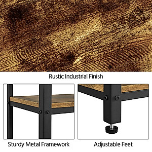 Yaheetech Living Room 3-Piece Coffee Table Sets for Home and Office, Lift Top Coffee Table with Baskets & Hidden Compartment, 2PCS Rustic Industrial End Tables with 2-Tier Shelves, Rustic Brown