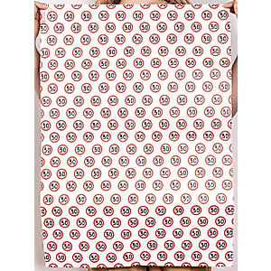 30th Birthday Wrapping Paper - 6 Sheets of Gift Wrap - Funny Wrapping Paper Sheets for Age 30 - Stop Sign - For Men and Women - Adulting - Comes With Fun Stickers - By Central