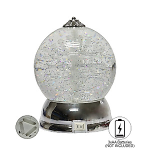 Christmas Decor Lighted Snow Globe with Spinning Snowflake, Battery Operated (not Included) - 6.5" H x 4.5" W x 4.5" D