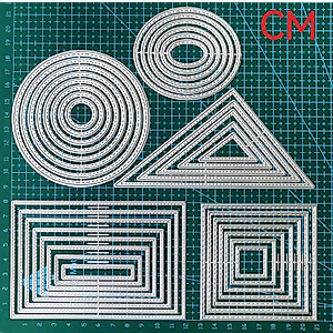 Cutting Dies Stencil Triangle Square Rectangle Round Ellipse Metal Mould for DIY Scrapbook Album Paper Card