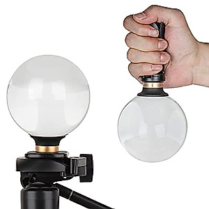 Besnfoto Crystal Ball Photography 90mm K9 Clear Lens Ball Sphere with Mini Tripod Base Stand Decorative Glass Props Ball with Padded Shockproof Sleeve Bag