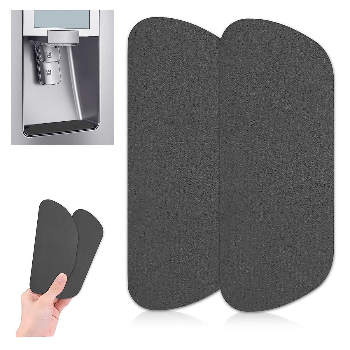 Refrigerator Drip Tray,Cuttable Fast Absorbent Drip Tray, Refrigerator Drip Catcher Hide Stain,Mini Fridge Drip Tray For Refrigerator Water Dispenser,Quick Dry Water Drip Pads(2Pcs,Grey,Rectangular)