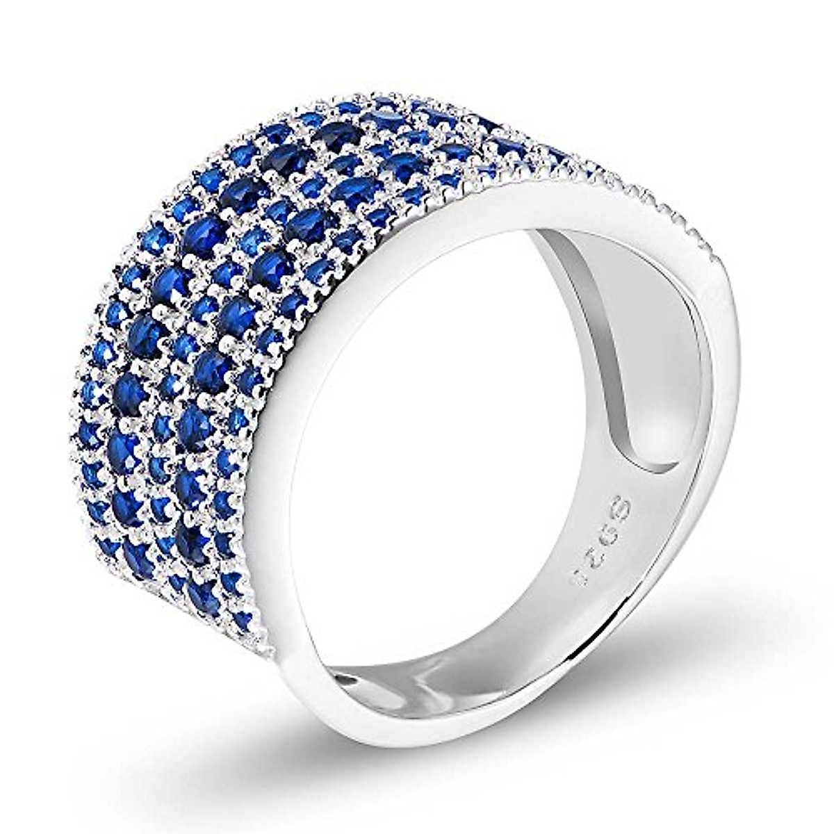 ANGG Cubic Zirconia Simulated Diamond Vintage 925 Sterling Silver Ring