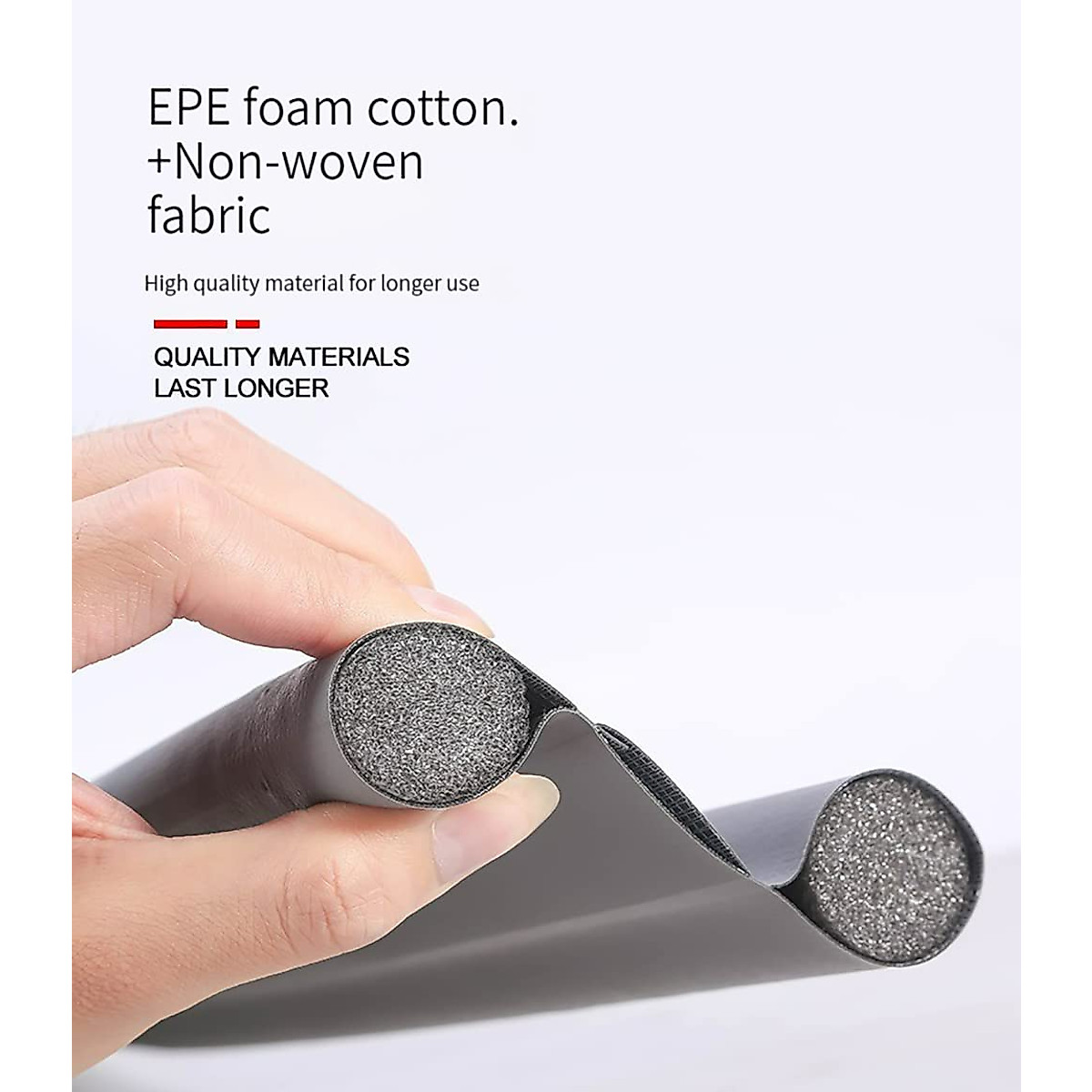 Door Draft Stopper 37 Inch Adjustable Door Bottom Stopper Dust-Proof, Draft-Proof, Water-Proof, Winter-Proof, Block Light, Block Noise (Grey)