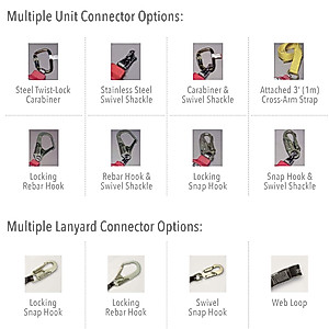 Miller MiniLite 11-Foot Personal Fall Limiter with Lanyard End Swivel/Shackle Snap Hook, 310 lb. Capacity (FL11-Z7/11FT)