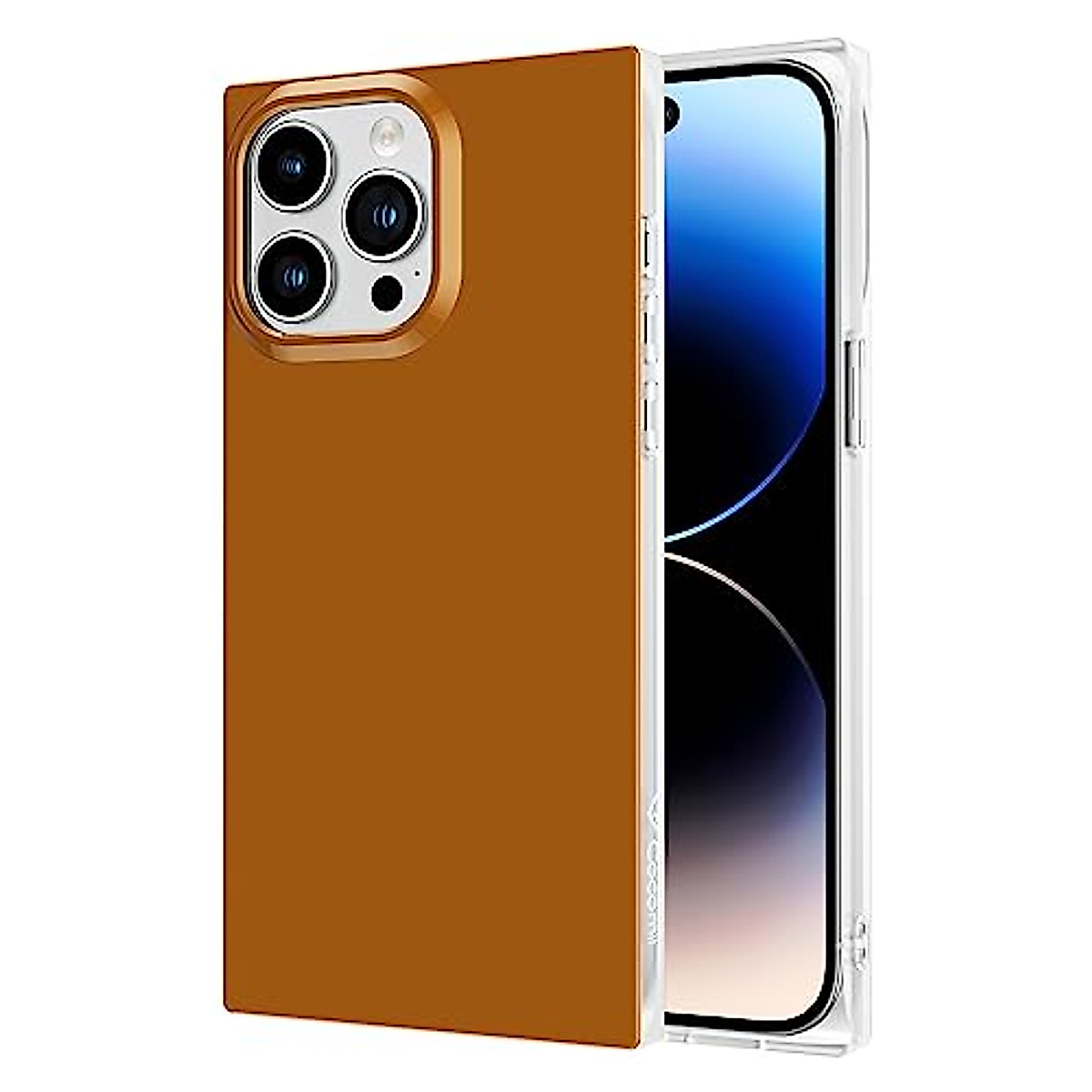 COCOMII Square Case Compatible with iPhone 12 Pro Max - Slim, Glossy, Solid Color, Timeless Neutrals, Easy to Hold, Anti-Scratch, Shockproof (Caramel)