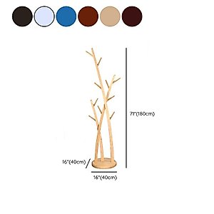 LITFAD Wooden Coat Rack Tree Freestanding Coat Stand with 13 Hooks, Tree Branch Design Clothes Standing Hanger for Multiple Coat and Hats, Coat Tree Rack for Bedroom, Entryway and Office-Black