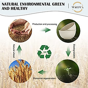 Wrova Wheat Straw Bowl Sets of 8,Unbreakable Cereal Bowl 26 OZ,Microwave and Dishwasher Safe Bowls,Kids Bowl suitable for Cereal,Salad,Snack and Soup. Winter-Snow Series