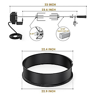 onlyfire Rotisserie Ring Kit for Weber 22-1/2-Inch Charcoal Kettle Grill and Other Similar Models