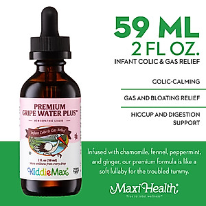 Homeopathic Gripe Water for Infants - Newborn Baby Gas Relief - Daytime / Nighttime Colic Relief for Newborns - Digestion Support & Constipation Ease Anti Gas Drops for Babies at Bedtime, 2 fl. oz.