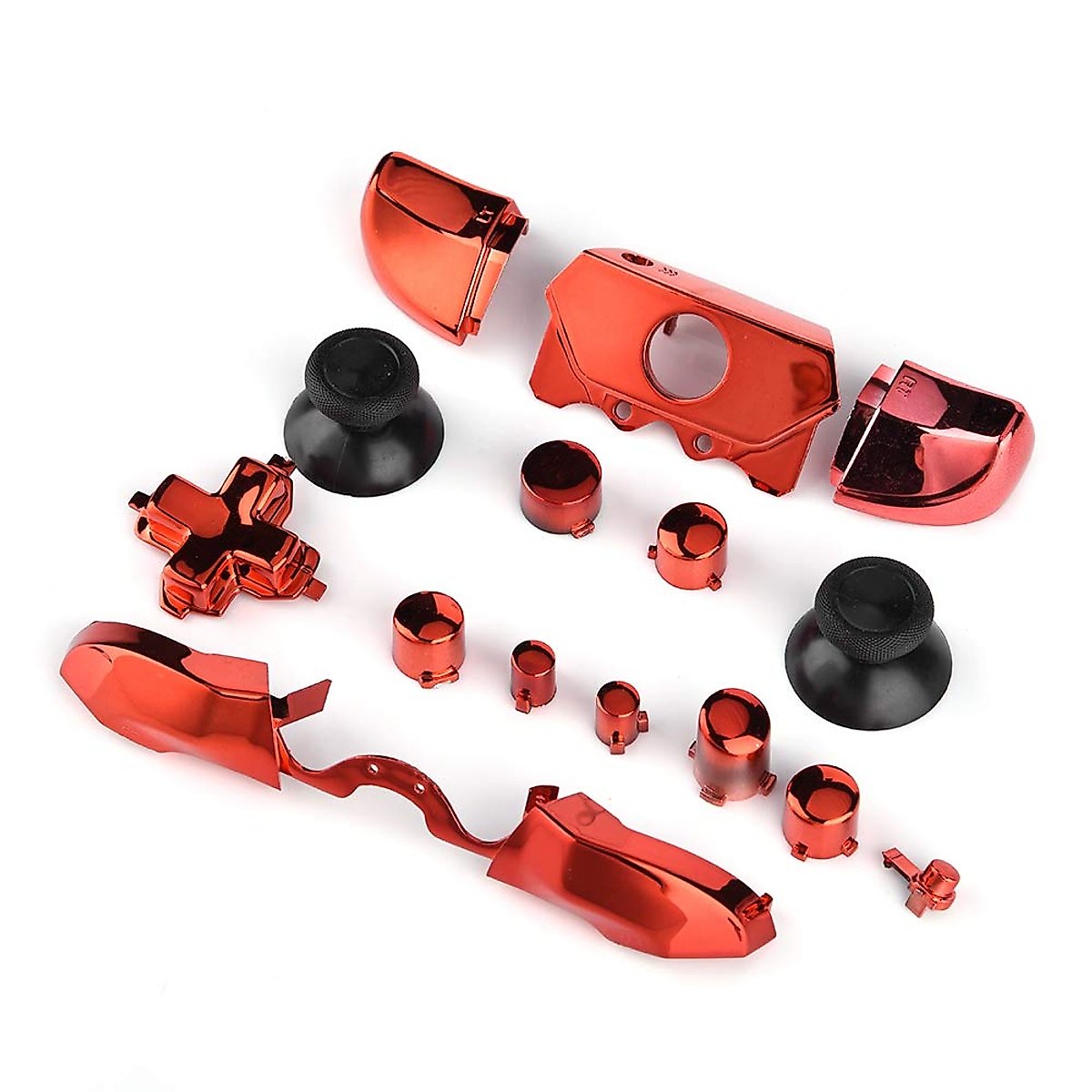 Controller Mods, Thumbsticks ABXY Buttons Replacement Parts for Microsoft One One S X Controller(Red)