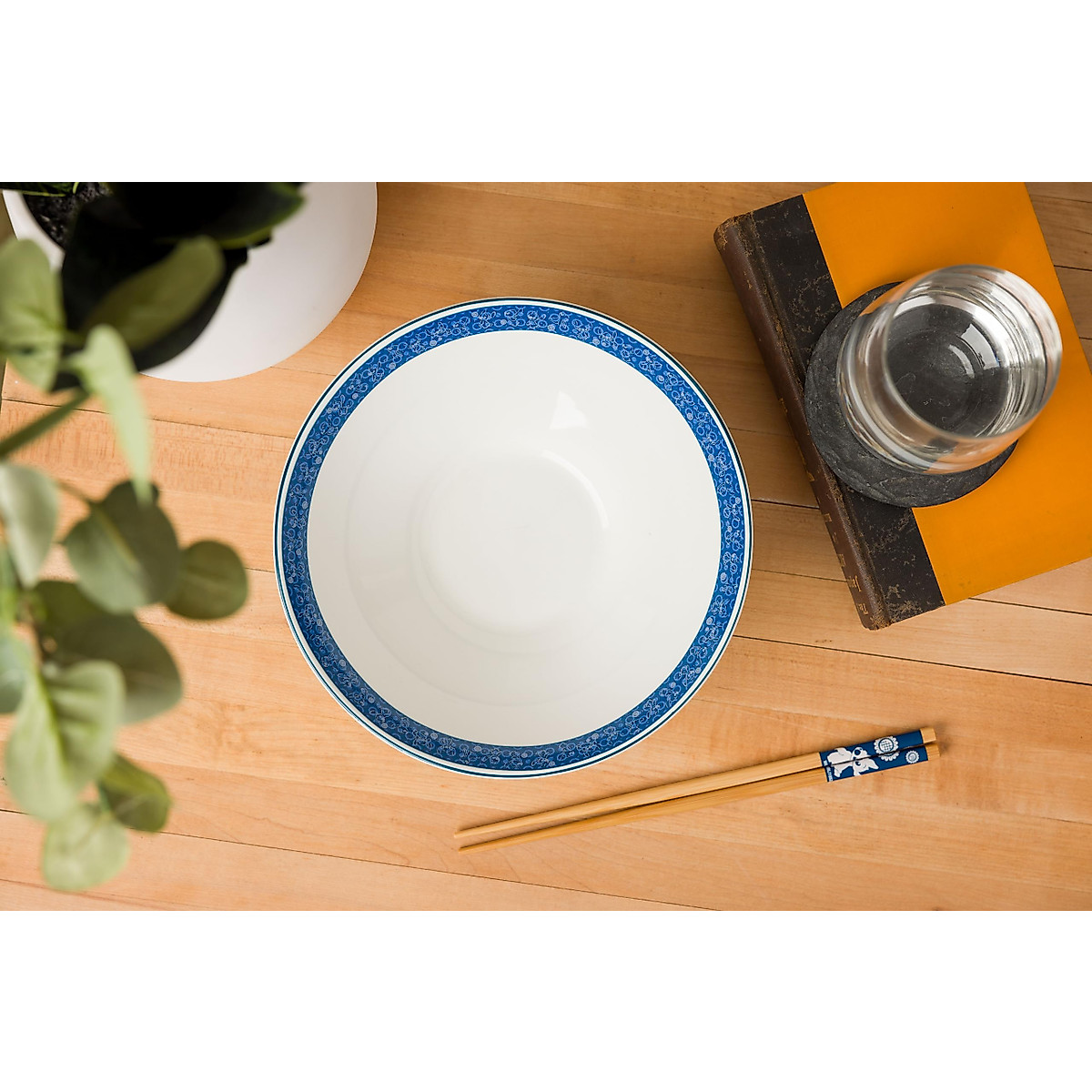 Silver Buffalo Disney Lilo and Stitch Ceramic Ramen Bowl with Chopsticks Featuring Stitch, 30 Ounces