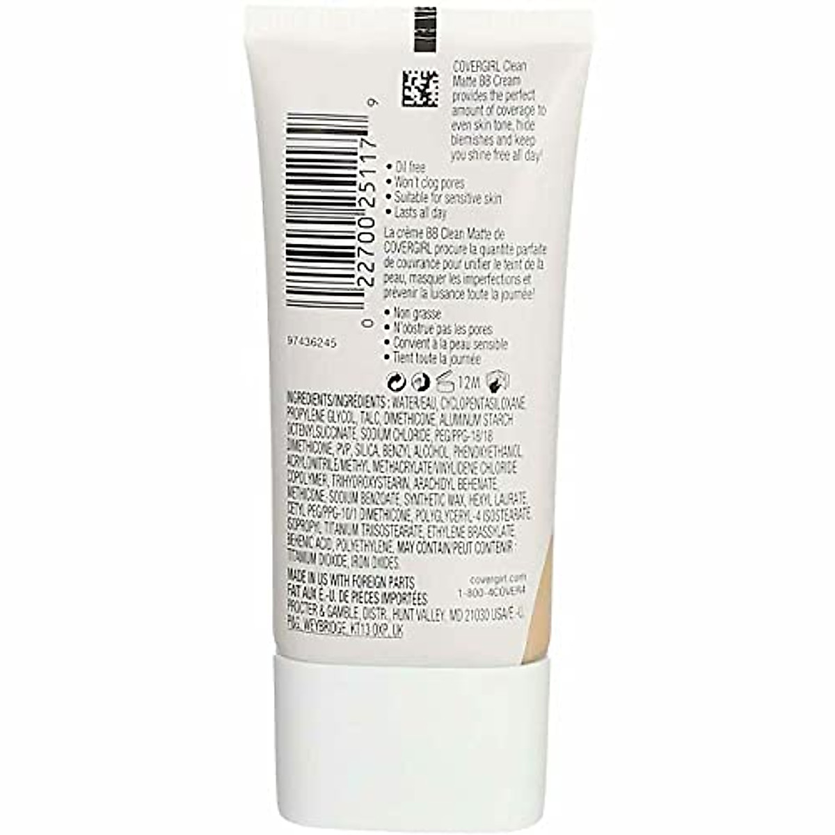 COVERGIRL Clean Matte BB Cream For Oily Skin, Fair 510, (Packaging May Vary) Water-Based Oil-Free Matte Finish BB Cream, 1 Fl Oz (1 Count)