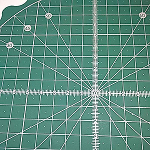 HONEYSEW Circle Rotary Cutting Mat Diameter 20cm(8") Self Healing for Any Table Protection Board Quilt Fabric Doing Crafts Sewing Quilting Projects Rotating Cutter Pad (Green Color)
