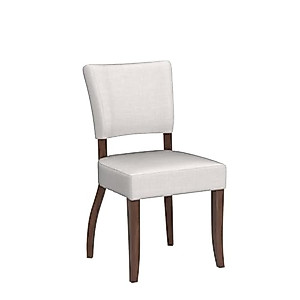 Guyou Farmhouse Cream Dining Chairs Set of 4, Linen Dining Room Chairs with Bronze Nailhead Upholstered Kitchen Side Chairs with Wood Legs for Living Room (Cream)