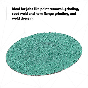 3M Green Corps Roloc Disc 36536, 80+ Grit, 3 in, Pack of 25 Heavy Duty, Quick Change Discs for Grinding, Coating Removal, Fast Cutting