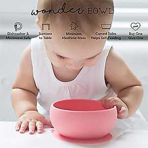 Bella Tunno Wonder Bowl - Silicone Suction Bowl for Toddlers and Baby Bowls, Microwave and Dishwasher Safe Food-Grade BPA Free Silicone, Off-White