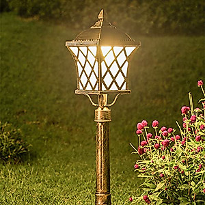 SKYGOO Creative Grid Outdoor Garden Lawn Light，European E27 Courtyard Light，Villa Garden Community High Post Lamp Garden Light，Garden Waterproof Outdoor Street Light