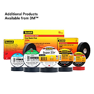 3M Scotch Vinyl Electrical Tape Super 88, 3/4 in x 44 ft, Black, 1 roll, Premium Grade, Rubber Resin Adhesive, PVC Backing, All-Season Heavy Duty Electric Tape