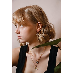 925 Sterling Silver Birth Flower Earrings with Name Custom Made Drop Earrings Personalized Name Dangle Earrings for Women