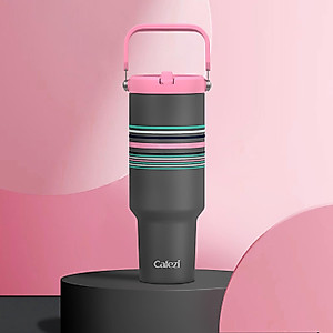 Cafezi 40 oz Tumbler with Handle Flip Straw, Vacuum Insulated Tumblers with Flip Straw and Top Handle, Reusable Insulated Cup for Home, Outdoors, Leakproof, Fits in Cup Holder, Cold for 30 Hours