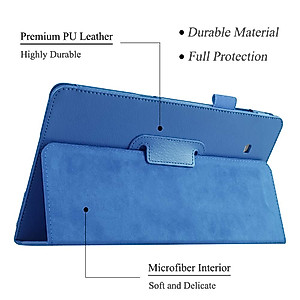 EKVINOR Galaxy Tab E 9.6 Case - Slim Leather Stand Folio Case Cover for Samsung Galaxy Tab E 9.6 Inch Tablet (Fit All Versions SM-T560 T561 T565 and SM-T567V) - Light Blue