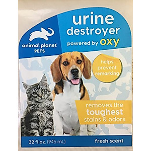 Animal Planet Urine Destroyer Professional Strength ( 32 Oz ) Oxygen Powered Formula Destroys Tough Odors & Stains Yet Gentle On Your Furniture And Carpet