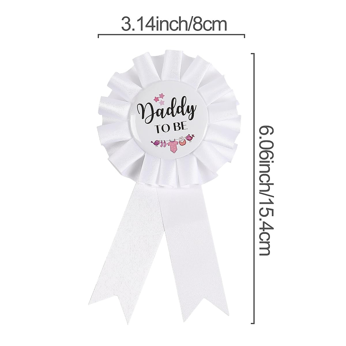 HAPPYLAND Baby Shower Decorations Dad to be and Mom to be Tinplate Badge Pins - Baby Shower Button New Dad Gifts Gender Reveals Party Pink Baby Shower Party Sash Badge