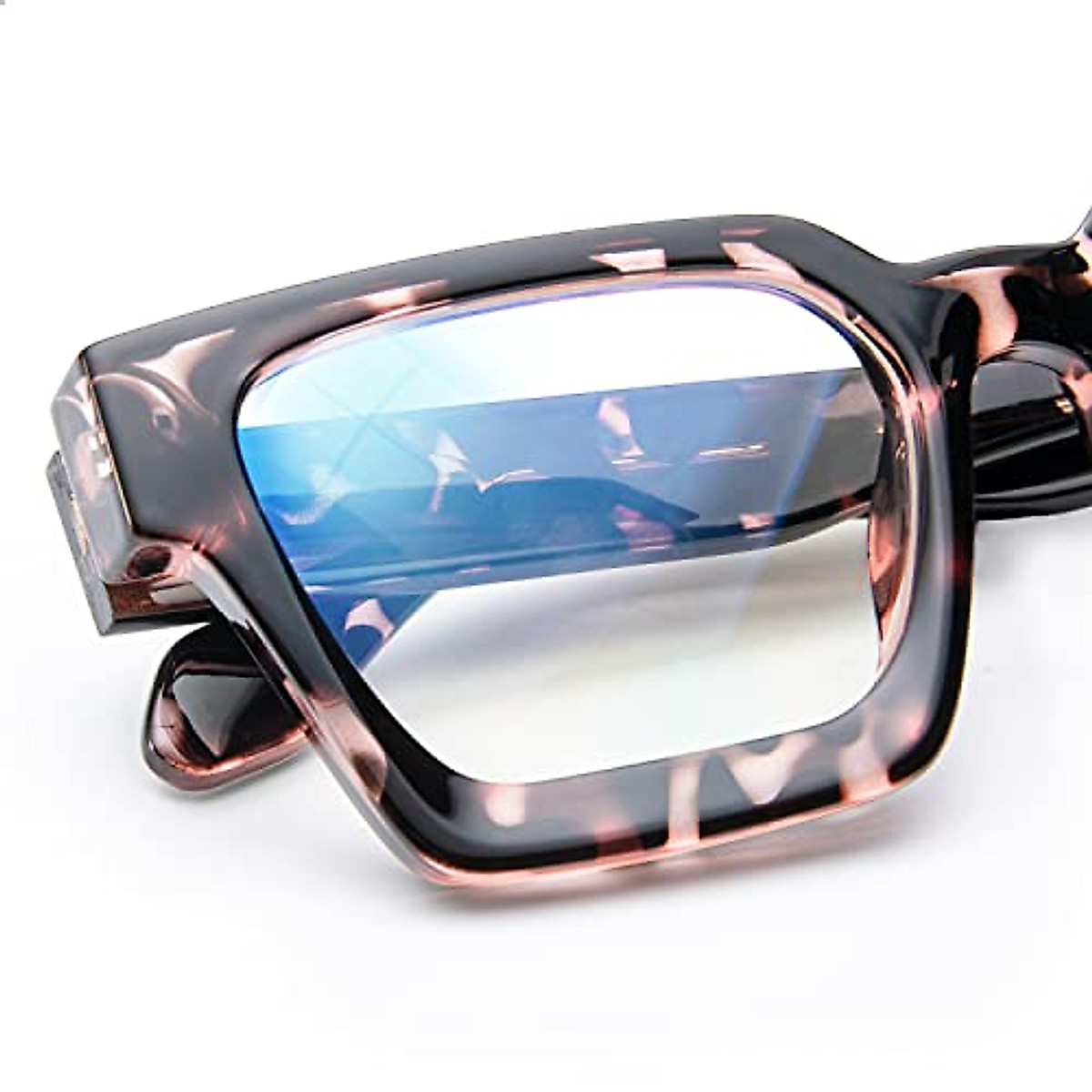 VISOONE Blue Light Blocking Glasses with TR90 Rectangle Frame and Chic Preppy Look for Women Men RIVER