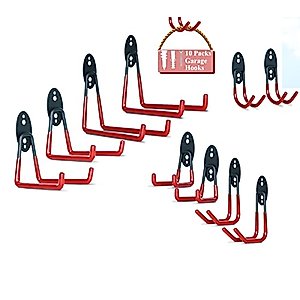 folisea Garage Storage Utility Hooks,Wall Mount Garage Hanger Heavy Duty Garage Hooks for Fixing ladders, Garden Tools, Bicycles 10 Packs