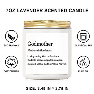 Godmother Gifts, Godmother Gifts for Women, Mothers Day Gift for Godmother - Birthday, Christmas Gifts for Godmother, Godmother Definition Gifts, Godmother Baptism Gifts - 7 oz Lavender Scented Candle
