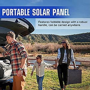 ATEM POWER 200W Monocrystalline Solar Panel,Portable Solar Suitcase Foldable Lightweight Without Glass, 20A MPPT Controller with USB Output, Built-in Kickstand for 12V Batteries RV Camping Power