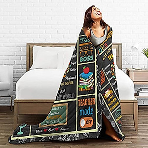 Teacher Blanket Gifts for Teachers - Lightweight Soft Throws Blankets for Teacher Appreciation Teacher's Day Birthday Back to School Retirement Gift Ideas 50"X40"