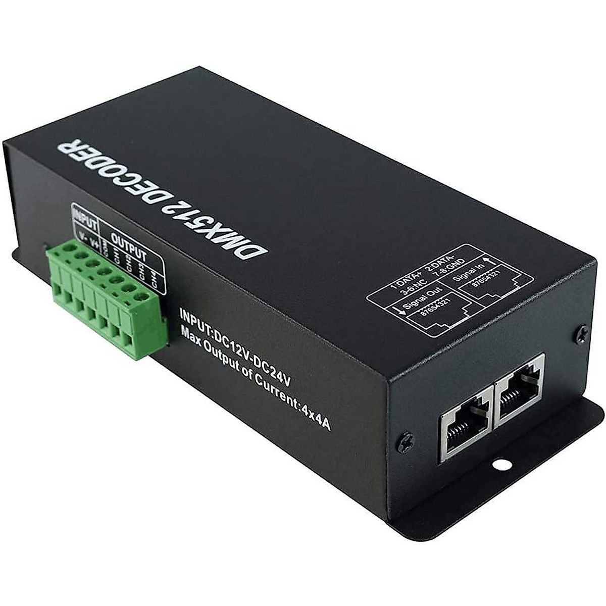 AMKI DMX 512 LED Decoder Controller for RGB Tape Strip Light Dimmer Driver (4 Channel with Display)