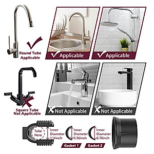 LACEEZEN Kitchen Sink Faucet Organizer with Drain Tray & Towel Rack, Rustproof Sponge Holder for Kitchen Sink, Sink Caddy Holder for Scrub Daddy, Scrubbers, Soap - For dia 0.78-1.14in Round Pipe, Left