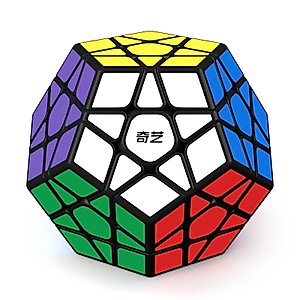 Megaminx Cube, Roxenda 3x3x3 Pentagonal Speed Cube Dodecahedron Magic Cube Puzzle Toy (Black)
