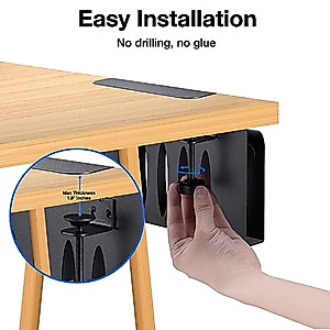 Meekakee Desk Laptop Holder Clamp-On Desk Organizer, No Drilling Standing Desk Drawer, Under Desk Cable Management Tray,Side Desk Organizer(Black)